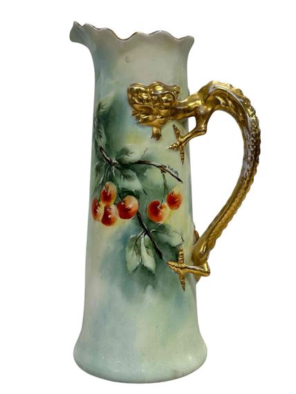 Jean Pouyat | Jean Pouyat Limoges Dragon Handle Hand Painted Tankard ...
