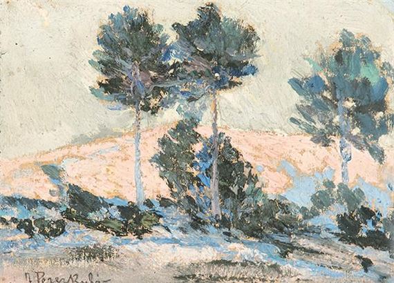 Timoteo Perez Rubio | Paisaje con árboles | MutualArt