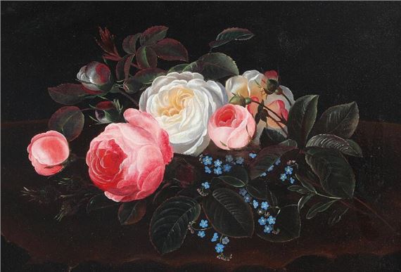 Johan Laurentz Jensen | Still life with roses (19th Century) | MutualArt