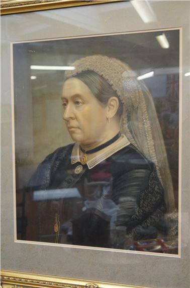 Queen Victoria | Period lithograph portrait of Queen Victoria set i ...