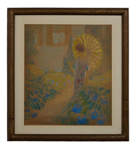 Whitney Hubbard | Lady with Parasol in Garden | MutualArt