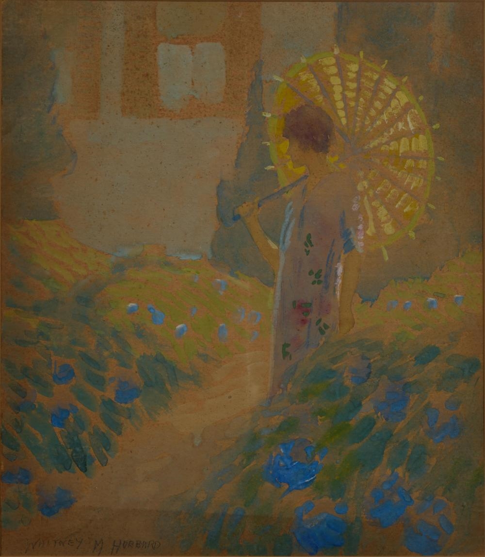 Whitney Hubbard | Lady with Parasol in Garden | MutualArt