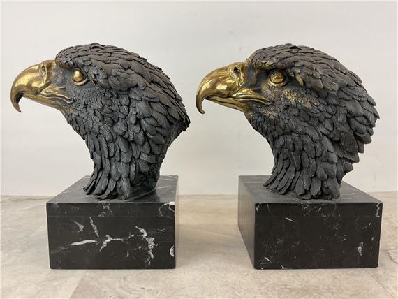 Jean Masier | Bronze eagle busts (2) | MutualArt