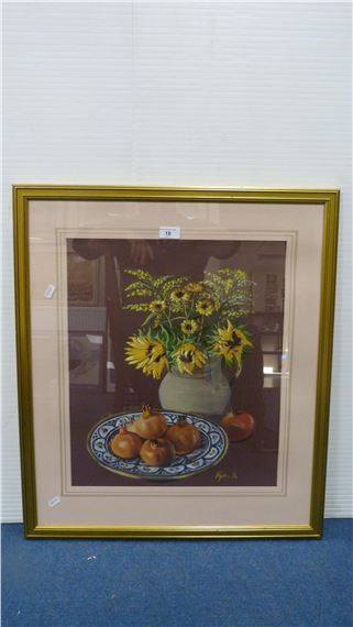 Hugh Bryden | Sunflowers and Pomegranates | MutualArt