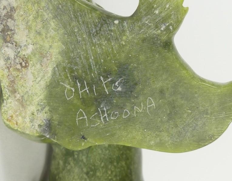 Ohito Ashoona | Green serpentine stone figural group carving in the ...