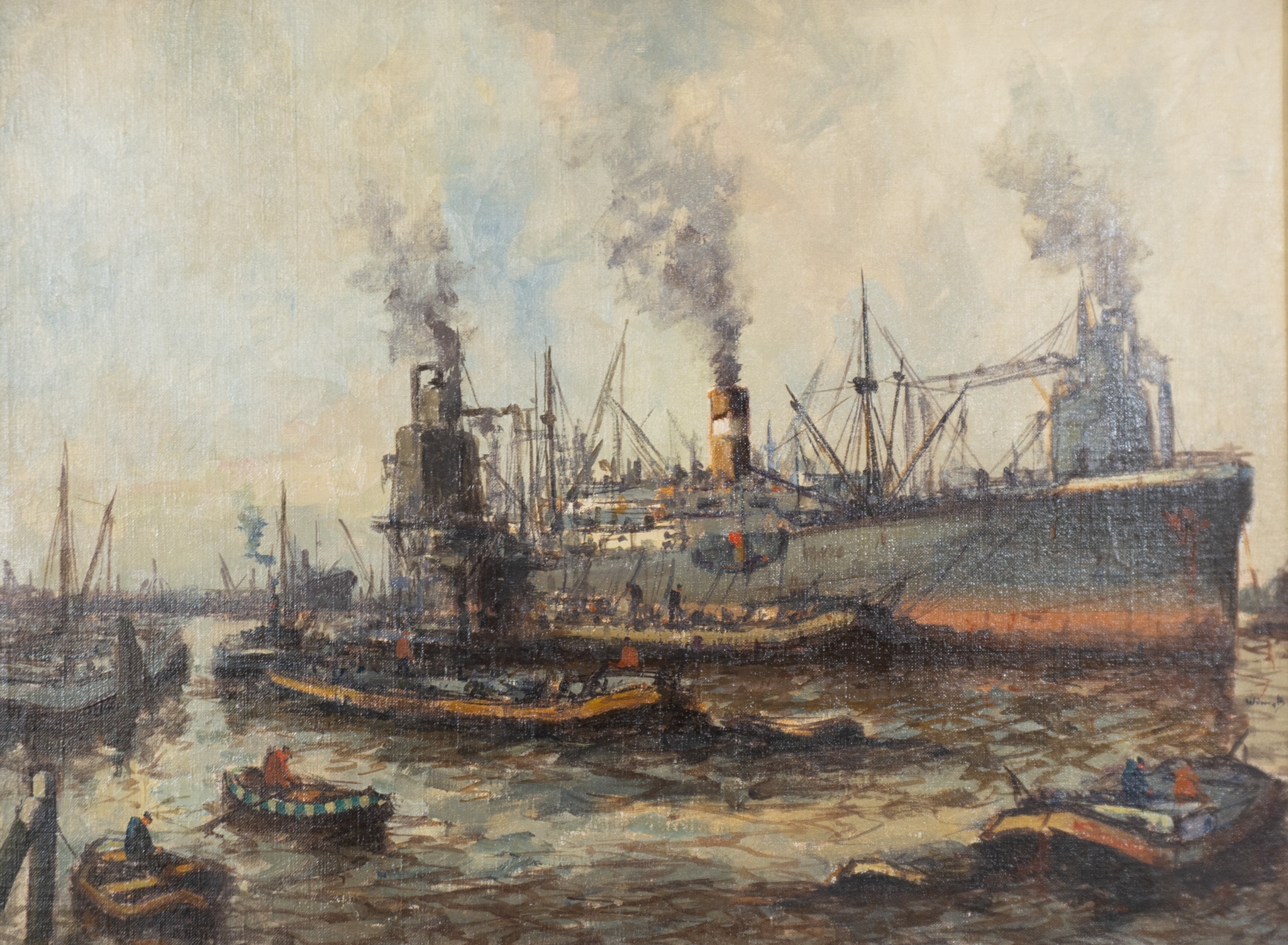 Willem Bos | Harbor view of Rotterdam | MutualArt