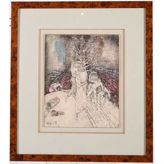 Félix Varla | VARLA Félix (1903-1986). Apple picking. Watercolor signed ...