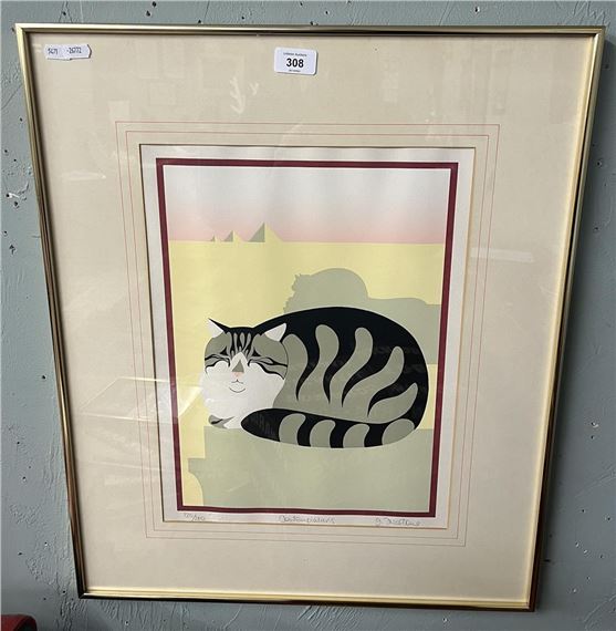 Joan Freestone | Joan Freestone signed and framed L/E print of a cat with Chelsea Fine Art mark ...