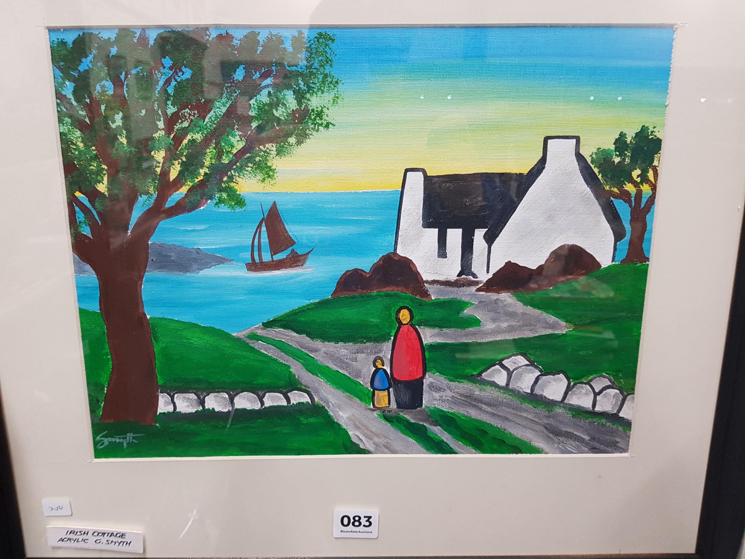 George Smyth | GEORGE SMYTH ACRYLIC IRISH COTTAGE | MutualArt