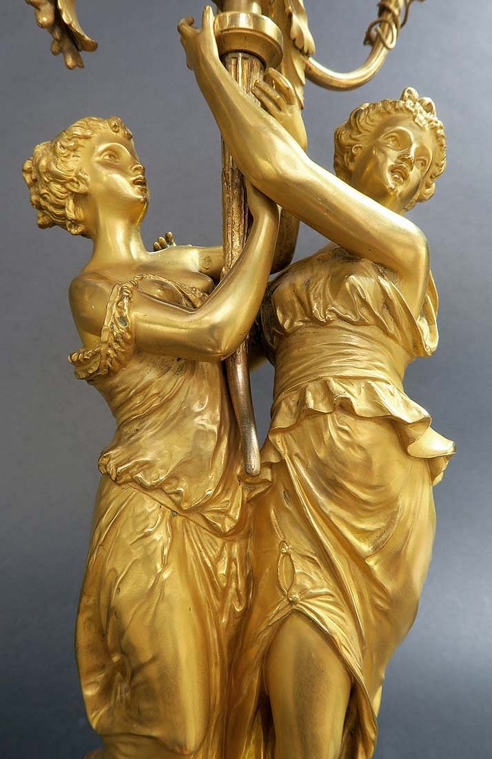 L. Marchand | Magnificent French Monumental Mercury Gilt Bronze Figural ...