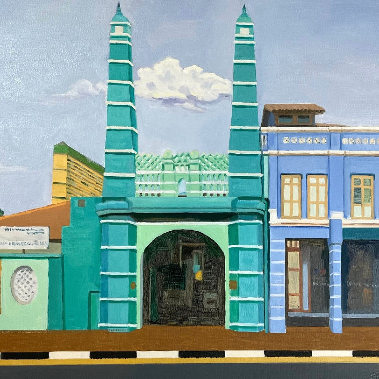 Huang Li | EVELYN HUANG OIL PAINTING MASJID JAMAE (2020) | MutualArt