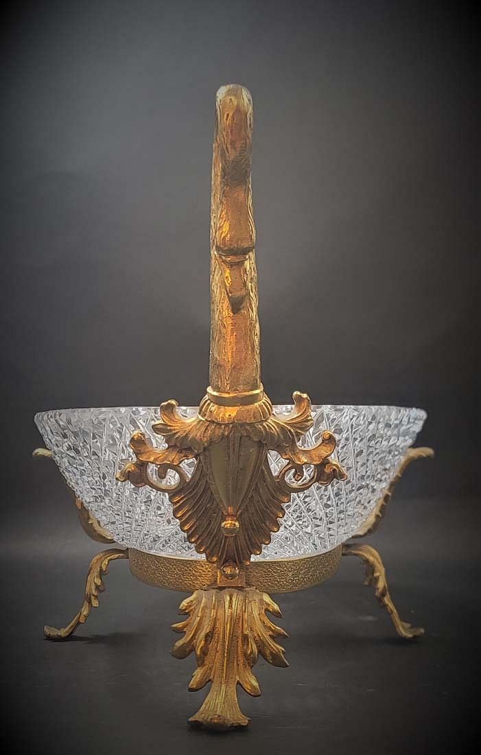 Unknown | LARGE 19th C. Figural Center Piece Baccarat Crystal, Bronze ...