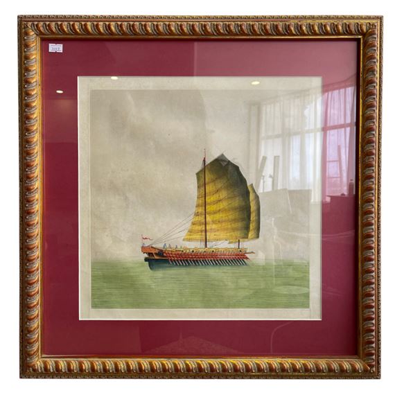 Liu Quan | LIU QUAN YUN WATER COLOR PAINTING CHINESE JUNK | MutualArt