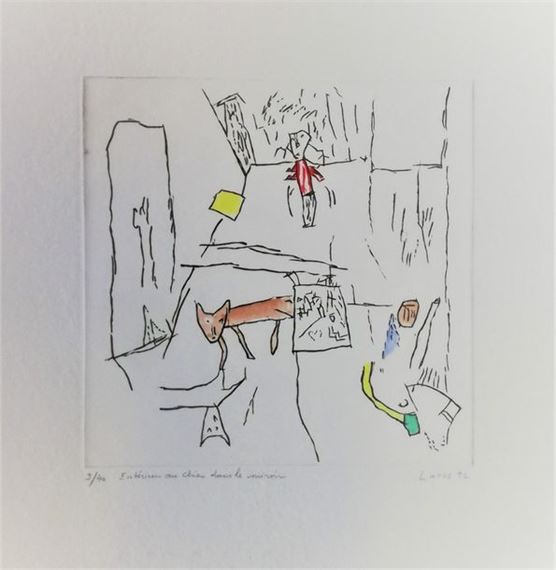 Eliane Larus | LARUS Hélène Interior with the dog in the mirror 1992 ...