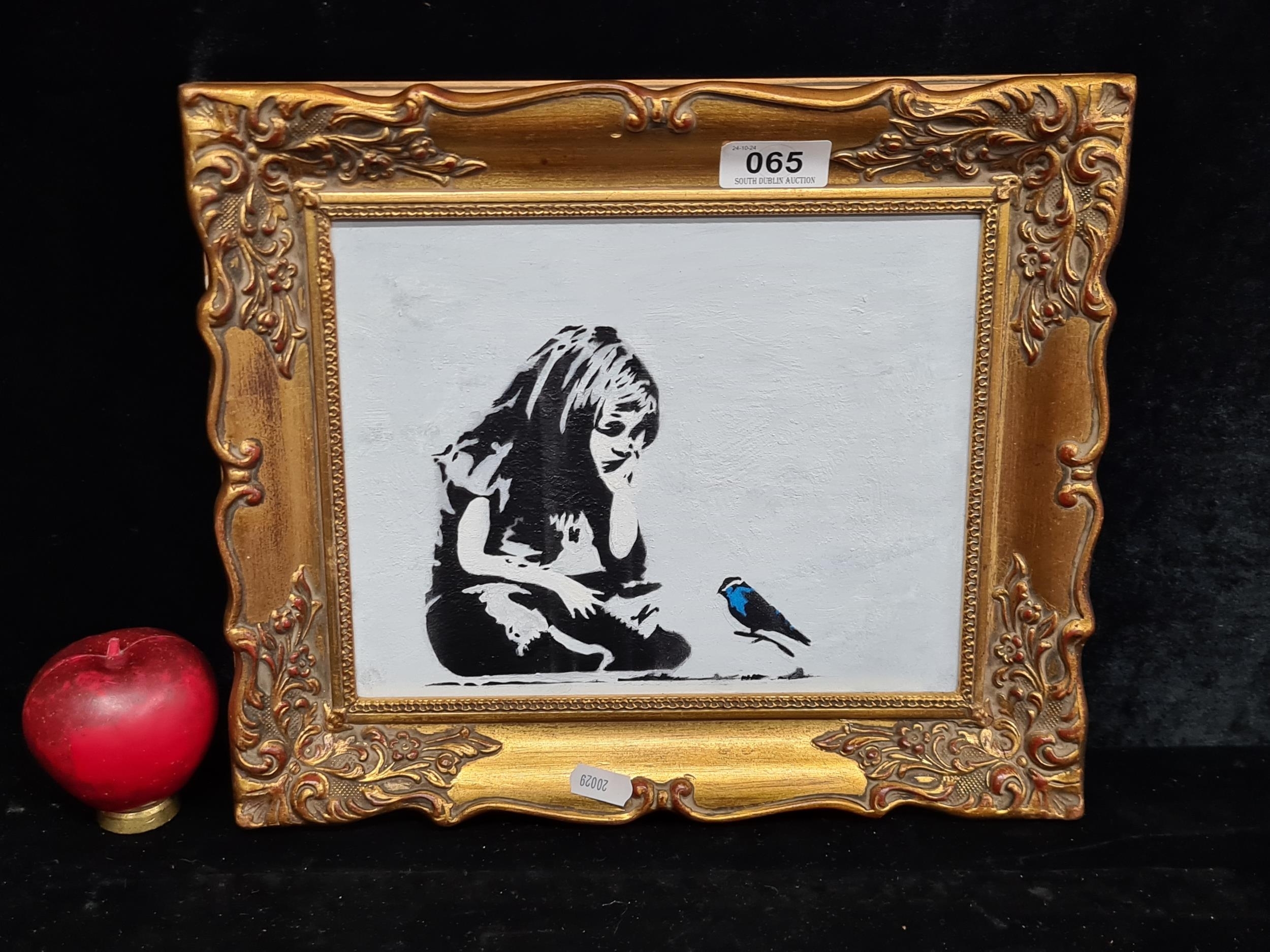 Banksy | Banksy' titled 'Girl with Blue bird | MutualArt