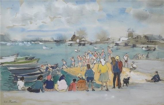 Hubert Andrew Freeth | ‘Swimming Contest in the Port (Cameret - | MutualArt
