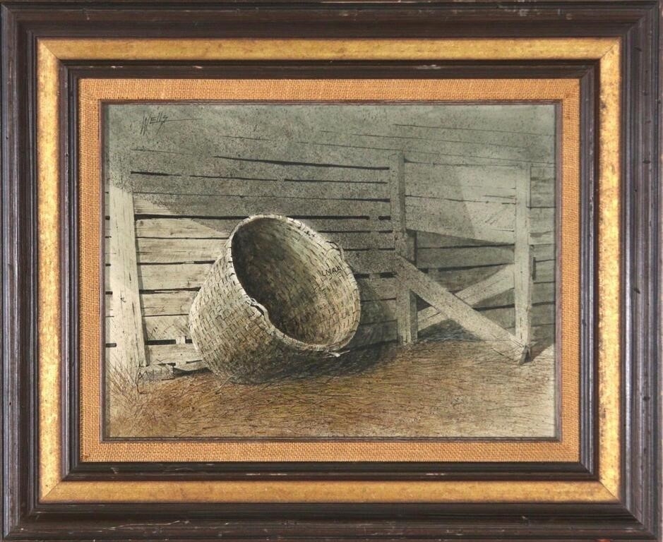 Ronnie Wells | RONNIE WELLS OIL PAINTING (BASKET | MutualArt