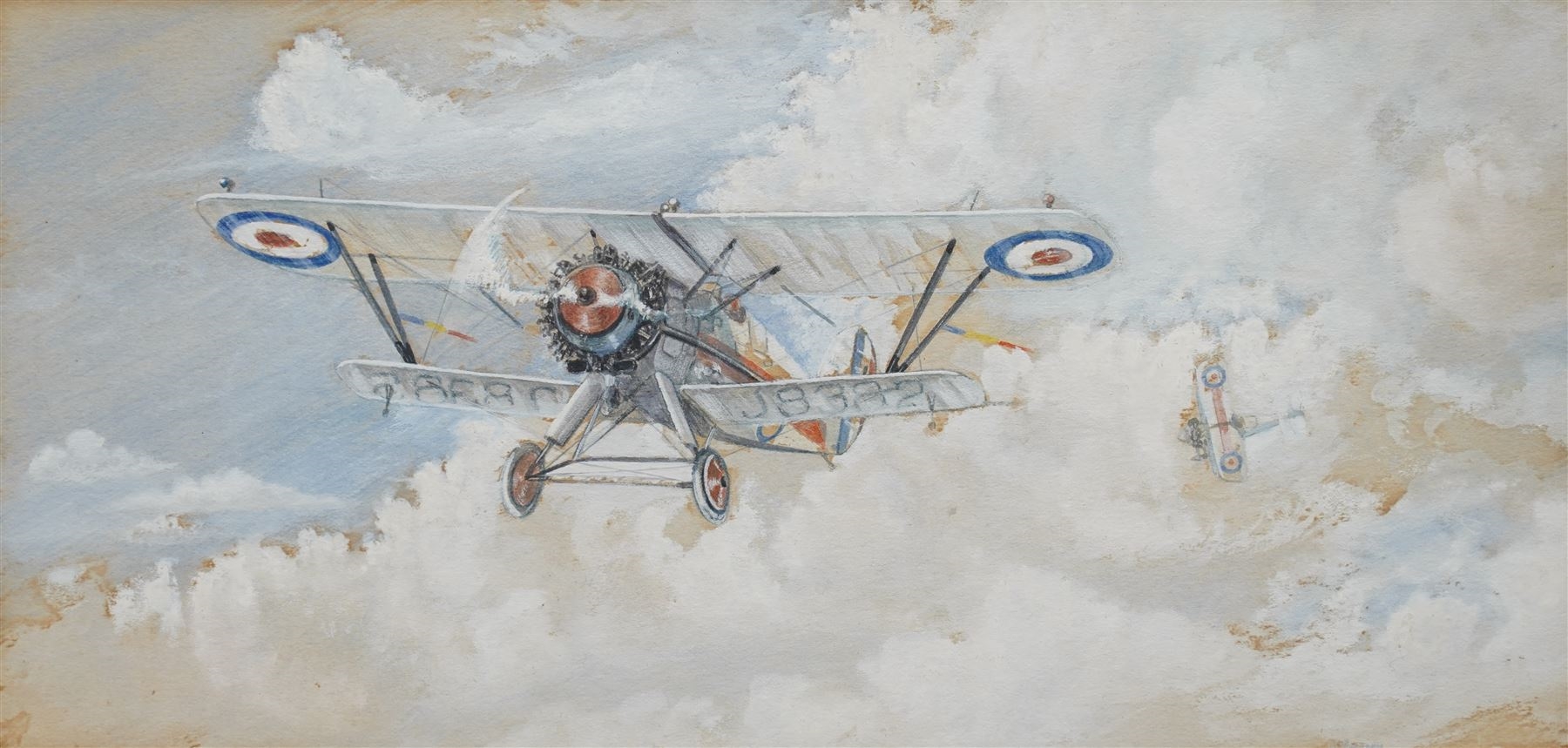 H. Marsden | Bristol Bulldog Biplane in Flight | MutualArt
