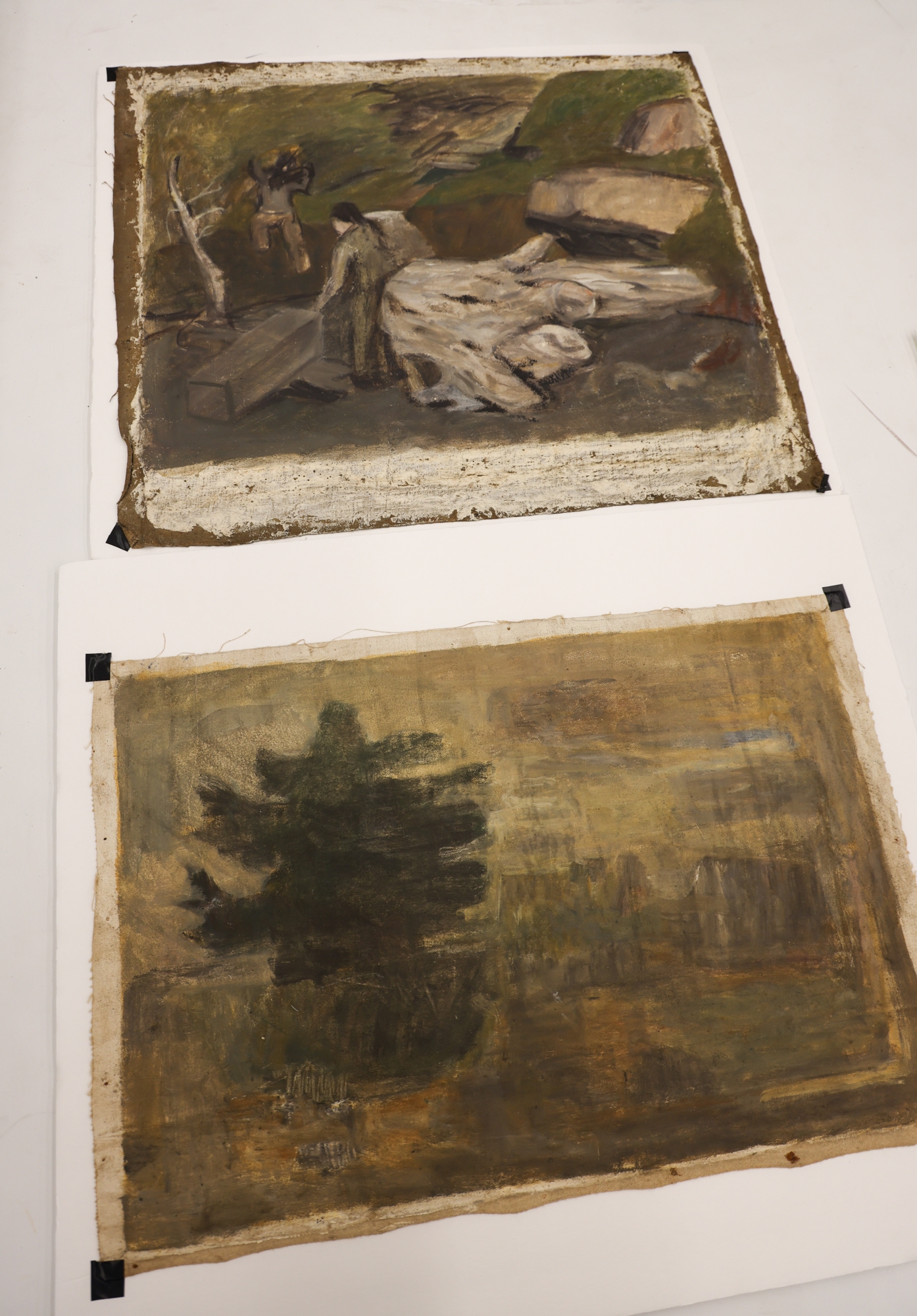 Arthur Runquist | 3pc Arthur Runquist Landscape Oils on Canvas 19''x21 ...