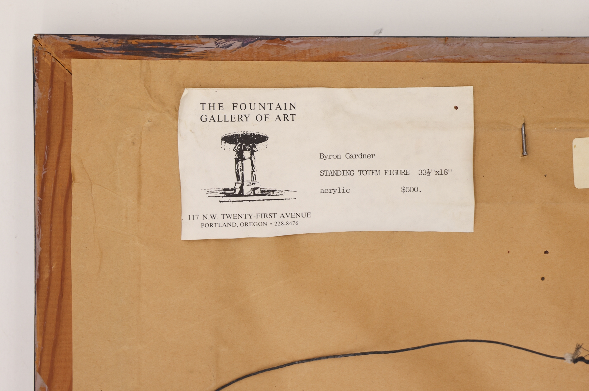 Byron Gardner | Byron Gardner ''Standing Totem Figure'' 1981 Oil ...