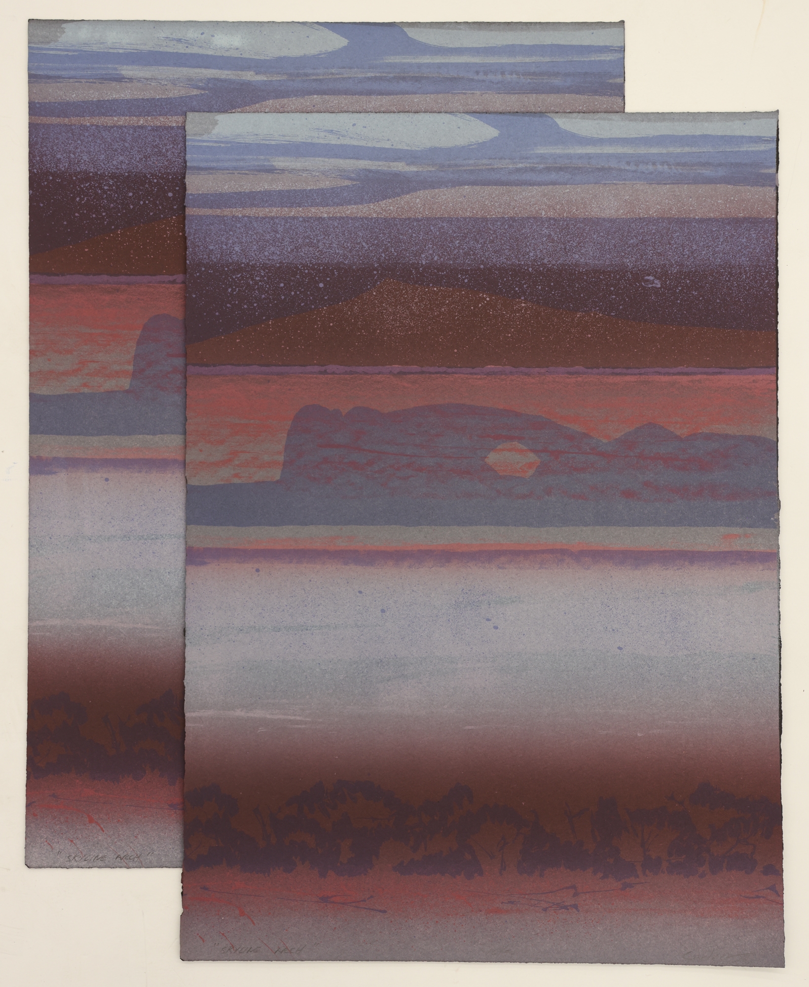 Byron Gardner | 2pc Byron Gardner ''Skyline Arch'' S/N Lithographs 22.5 ...