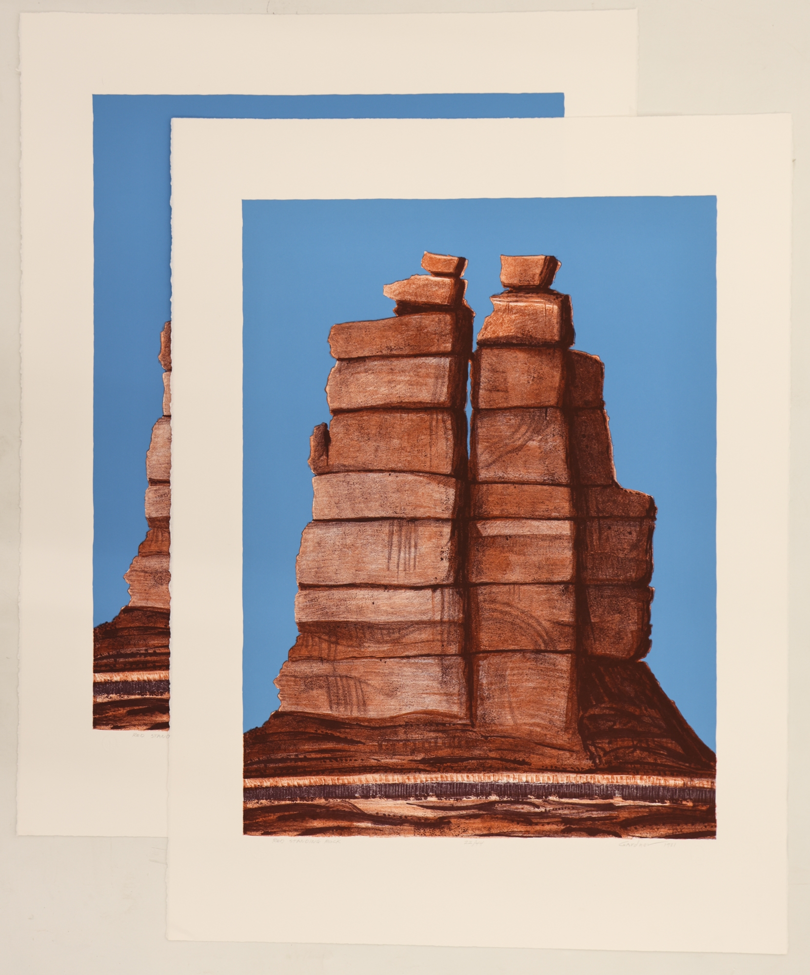 Byron Gardner | 2pc Byron Gardner ''Red Standing Rock'' 1981 S/N ...