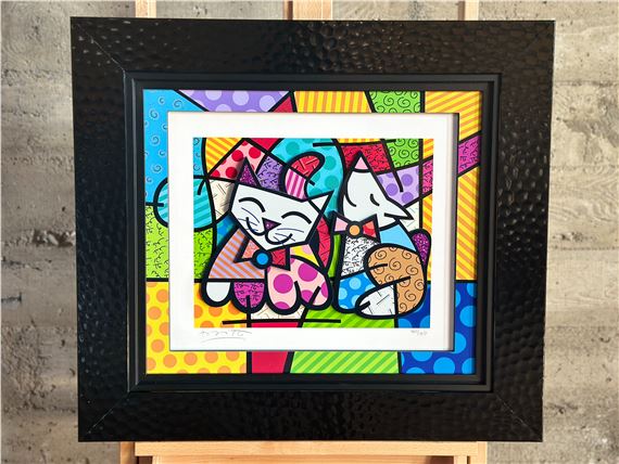 Romero Britto | Happy Cat Snob Dog | MutualArt