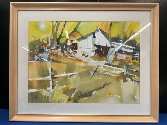 Frank Webb | Frank Webb Farm Watercolor | MutualArt