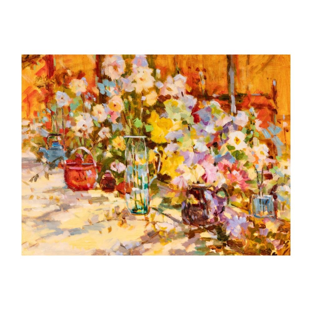 Robert L. Davis | : Flowers on the Porch | MutualArt