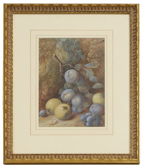 William Henry Hunt | Still life of plums and grapes | MutualArt