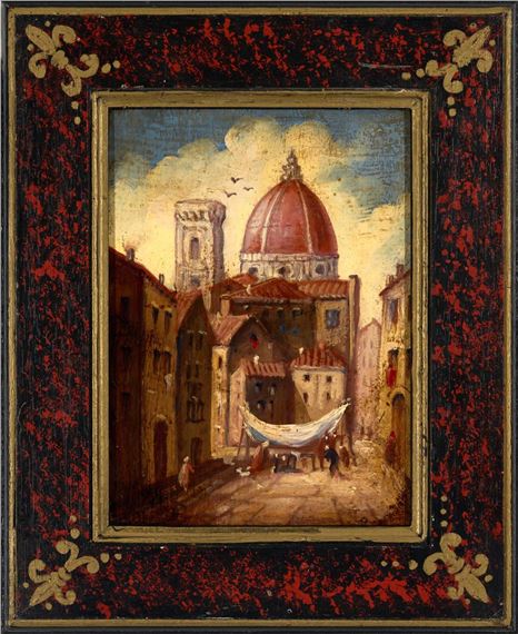 Unknown | Street Scene and Cathedral | MutualArt