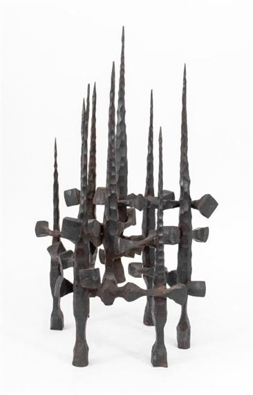 David Palombo | Brutalist Menorah Iron Sculpture (20th Century) | MutualArt