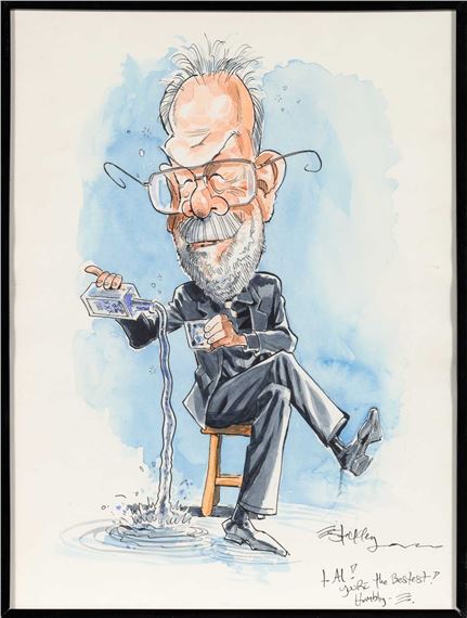 Al Jaffee | Portrait of Al Jaffee seated on a stool | MutualArt