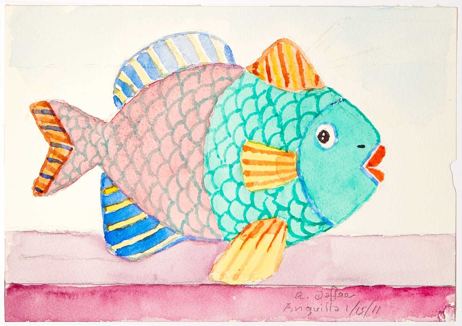 Al Jaffee | Jaffee paints a tropical fish while on vacation in Anguilla ...
