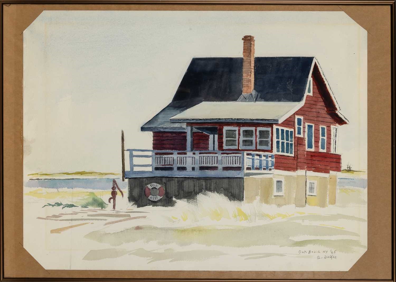 Al Jaffee | An early watercolor by Jaffee of a beach house on Long ...