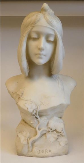 Art Nouveau School | An Art Nouveau carved white marble bust | MutualArt