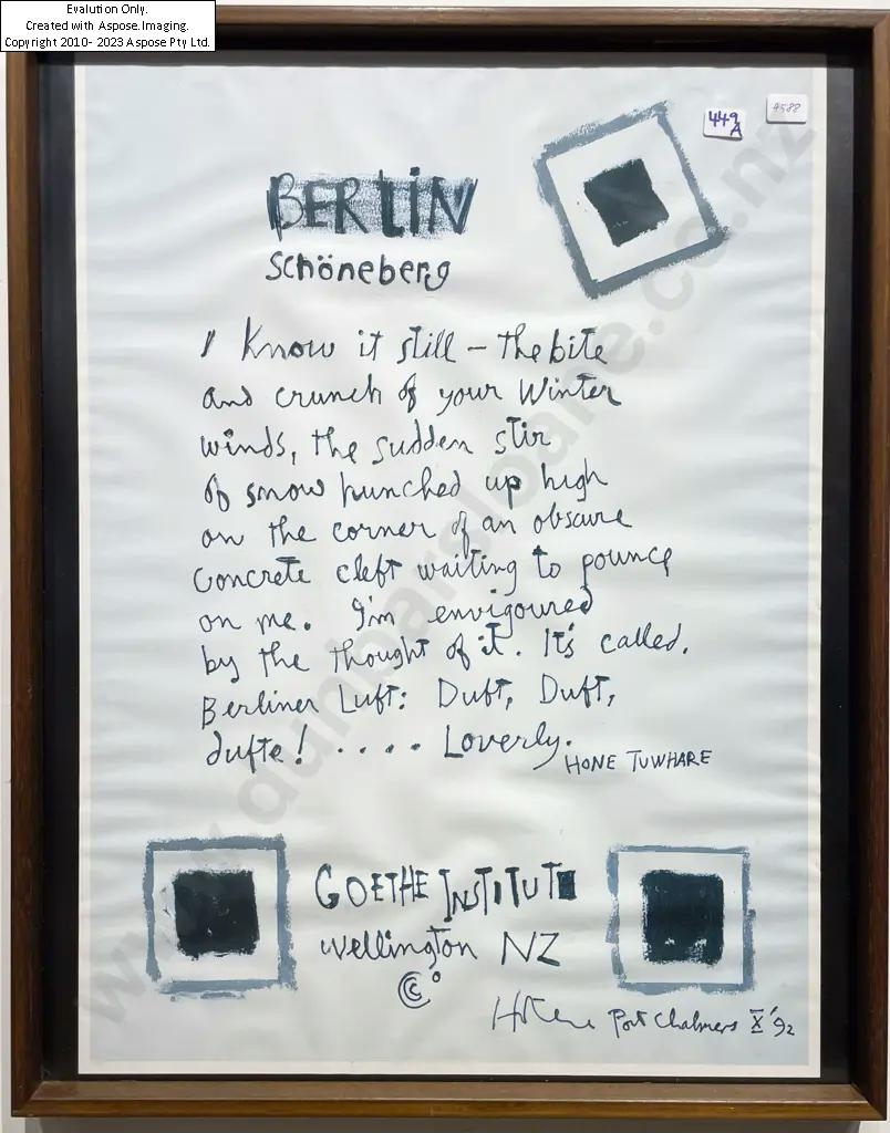 Ralph Hotere | Goethe Institute Poster by Ralph Hotere | MutualArt