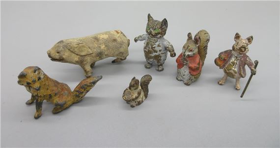 Beatrix Potter | Group of earlyth century cold figures of Beatrix ...