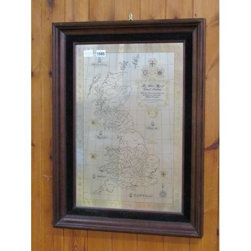 Great Britain | FRAMED AND GLAZED SILVER MAP OF GREAT BRITAIN | MutualArt