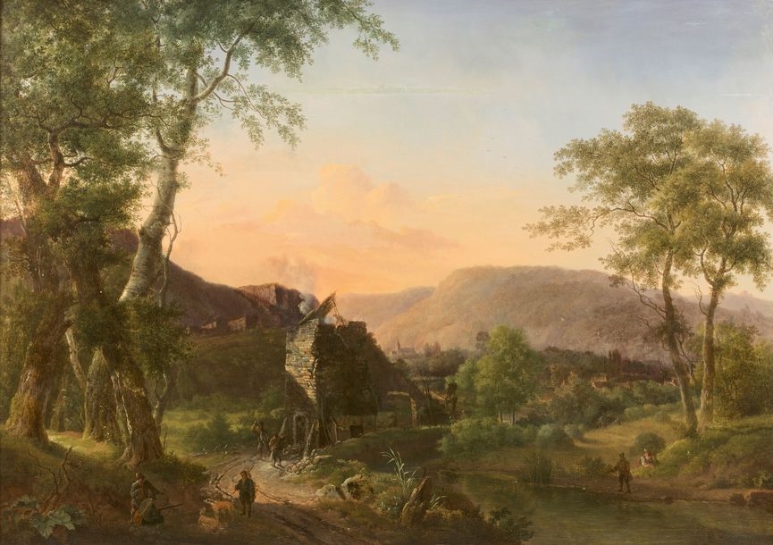 Julien Joseph Ducorron | Landscape animated with figures (1831) | MutualArt