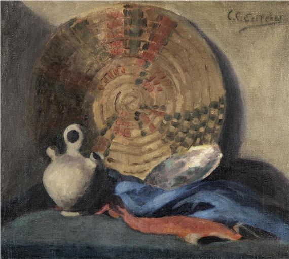 Catherine Critcher | Still Life with Basket and Pottery | MutualArt