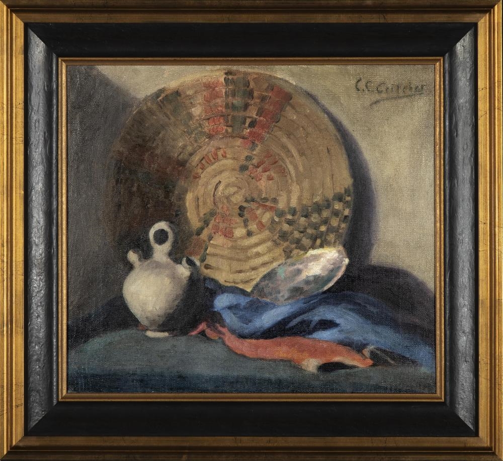 Catherine Critcher | Still Life with Basket and Pottery | MutualArt