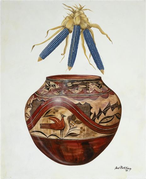 Ford Ruthling | Zia Pot with Three Ears of Corn (1984) | MutualArt