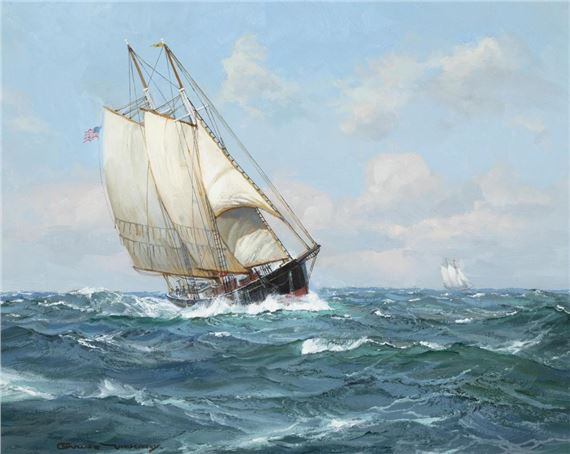 Charles Vickery | Breezing Up (Schooner Elsie) | MutualArt