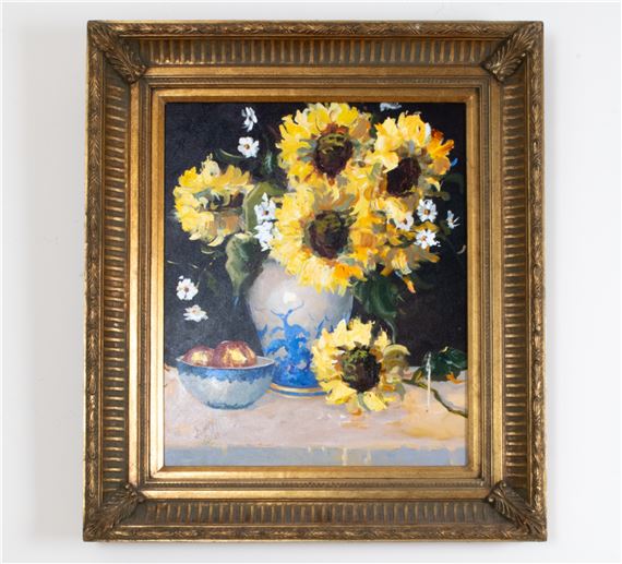 Jerry Georgeff | FLORAL STILL LIFE PAINTING BY JERRY GEORGOFF O/C (Late ...