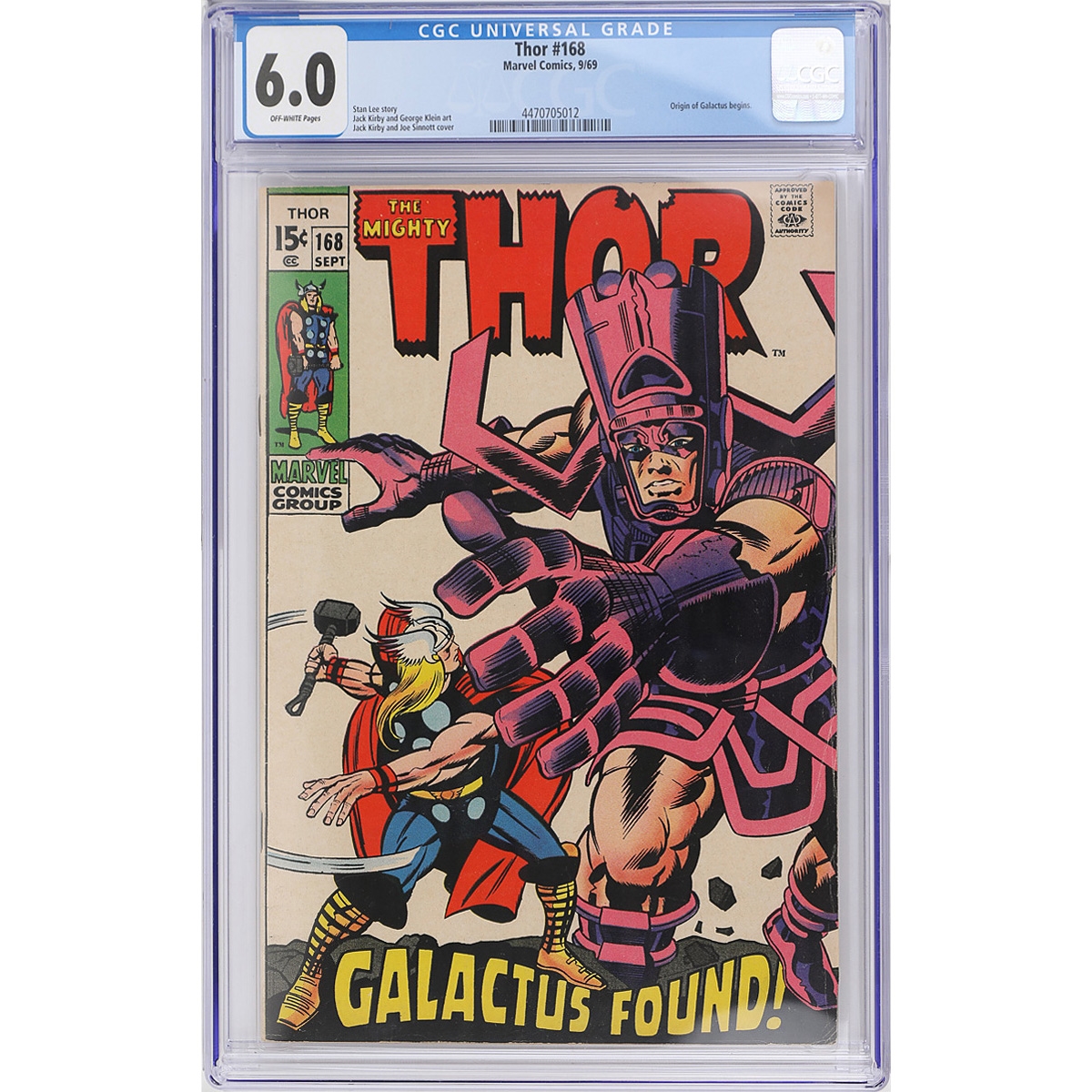 Marvel Comics | Thor #168 Marvel Comics 9/69 CGC 6.0 | MutualArt