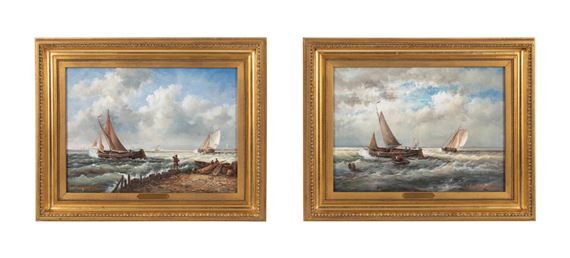 Jean Laurent | . Untitled - Maritime Views with Ships and Figures ...