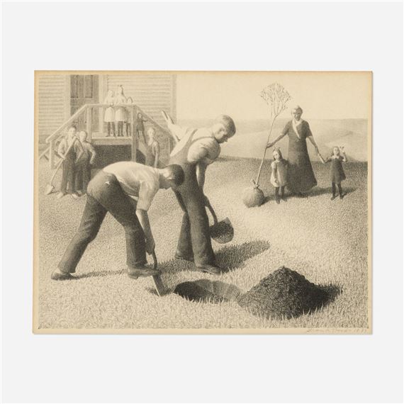Grant Wood | Tree Planting Group (1937) | MutualArt