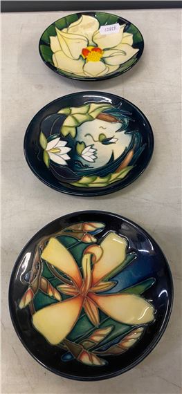 Various Artists | Three Moorcroft pin dishes by various artists ...