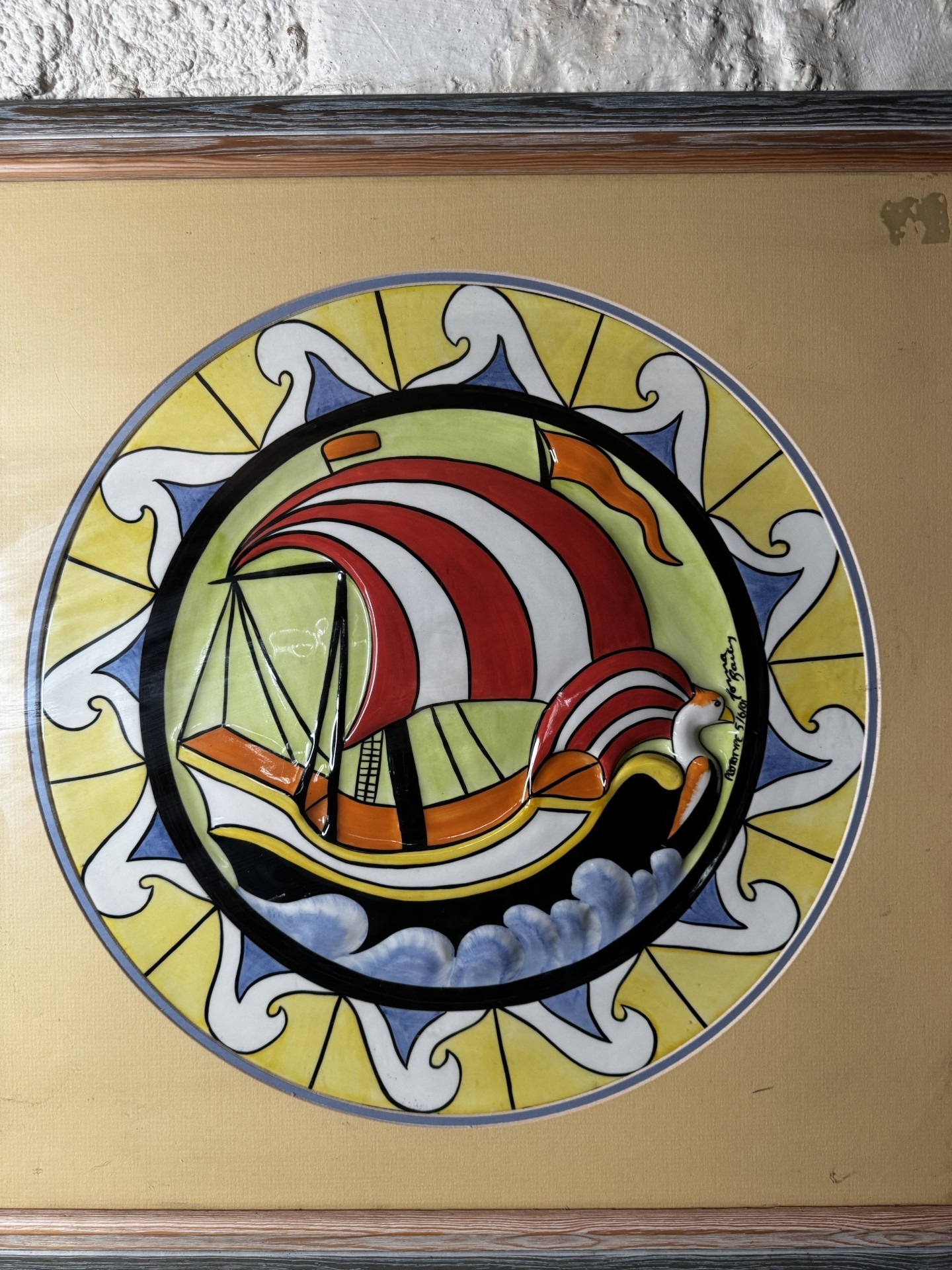 Lorna Bailey | Large Lorna Bailey prototype Galleon Charger, dated 2001 ...